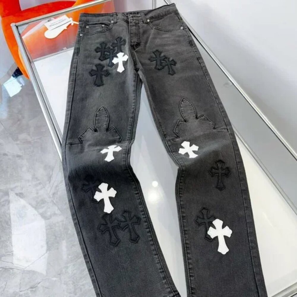 Chrome Hearts Black And White Cross Embroidered Appli… - Gem